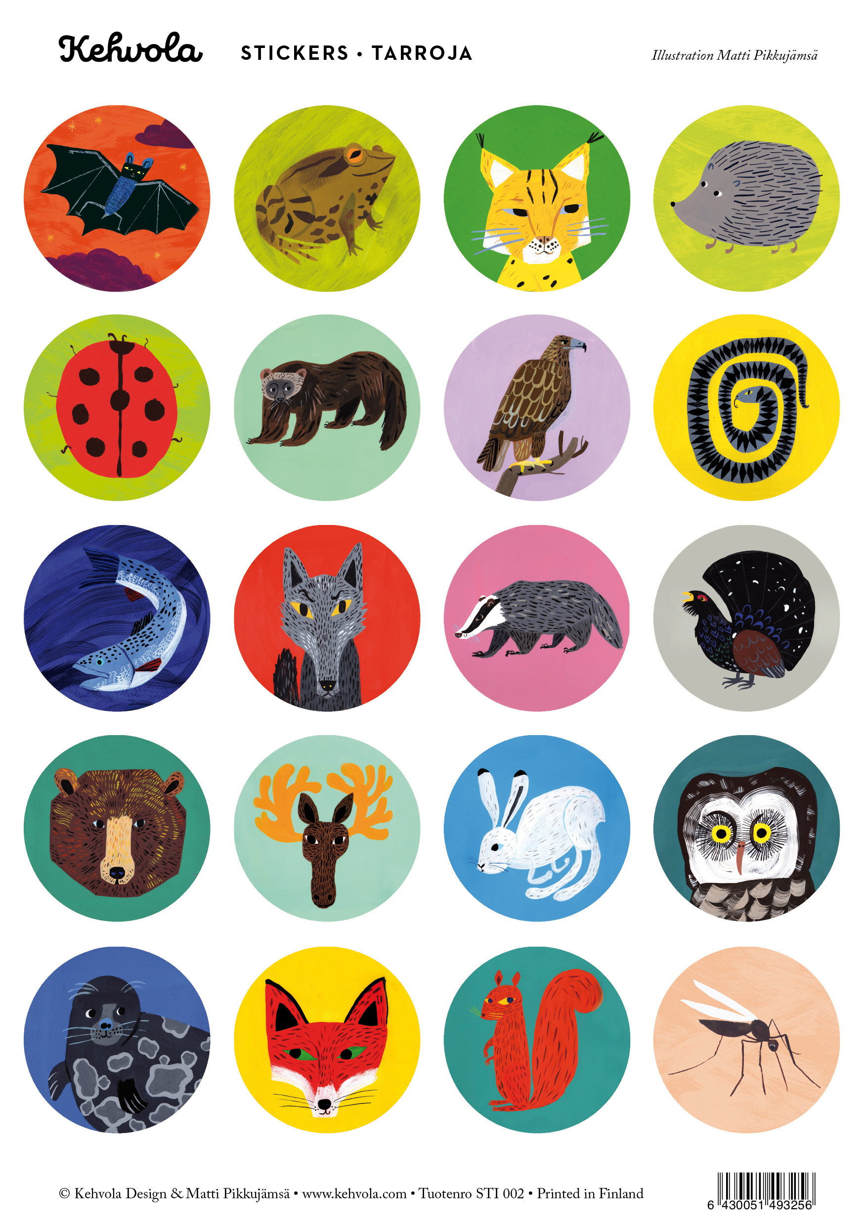 Nordic animals stickers - Kehvola